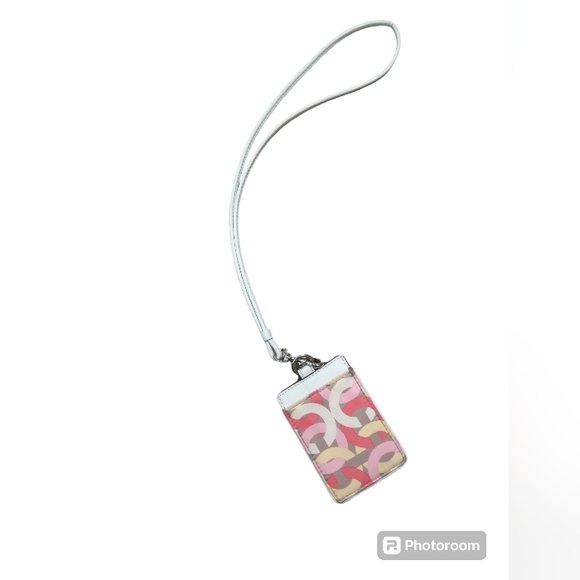 Coach | Accessories | Coach Signature C Logo Multi Color Id Badge ...